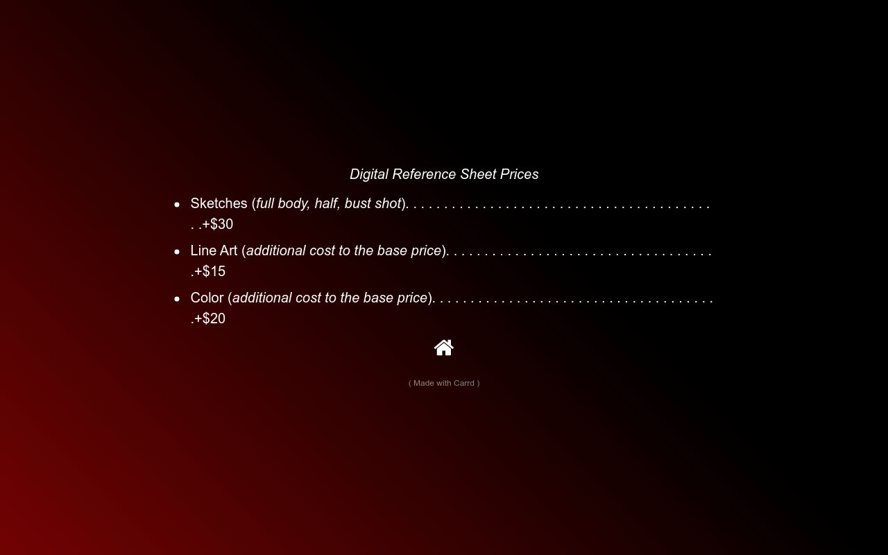 Digital Reference Sheet Prices Digital Reference Sheet Prices